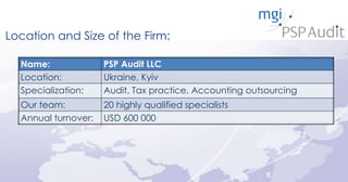 PSP Audit _Presentation for MGI_ | PPT