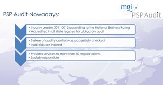 PSP Audit _Presentation for MGI_ | PPT
