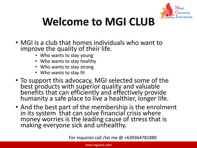 Mgi Club presentation | PDF