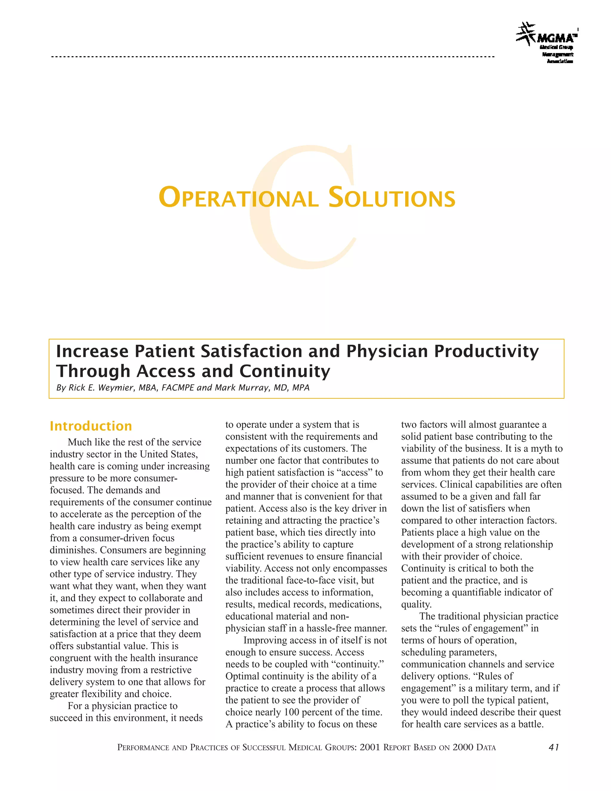 Increase Patient Satisfaction and Physician Productivity | PDF ...