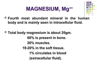 magnesium and manganese metabolism in human body | PPT