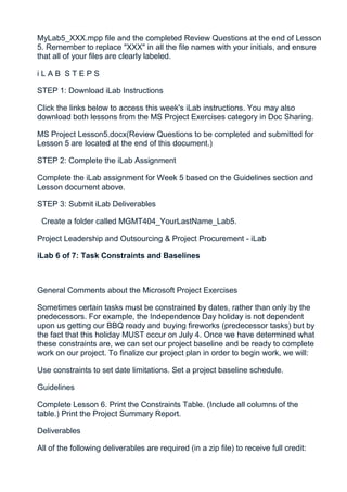 Mgmt404 project management whole course | PDF