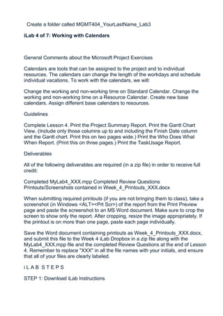 Mgmt404 project management whole course | DOCX