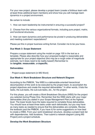 Mgmt404 project management whole course | DOCX