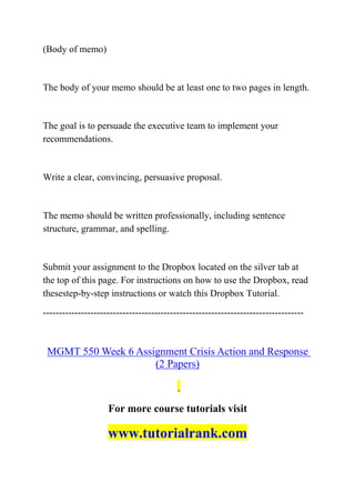 Mgmt 550 Teaching Effectively--tutorialrank.com