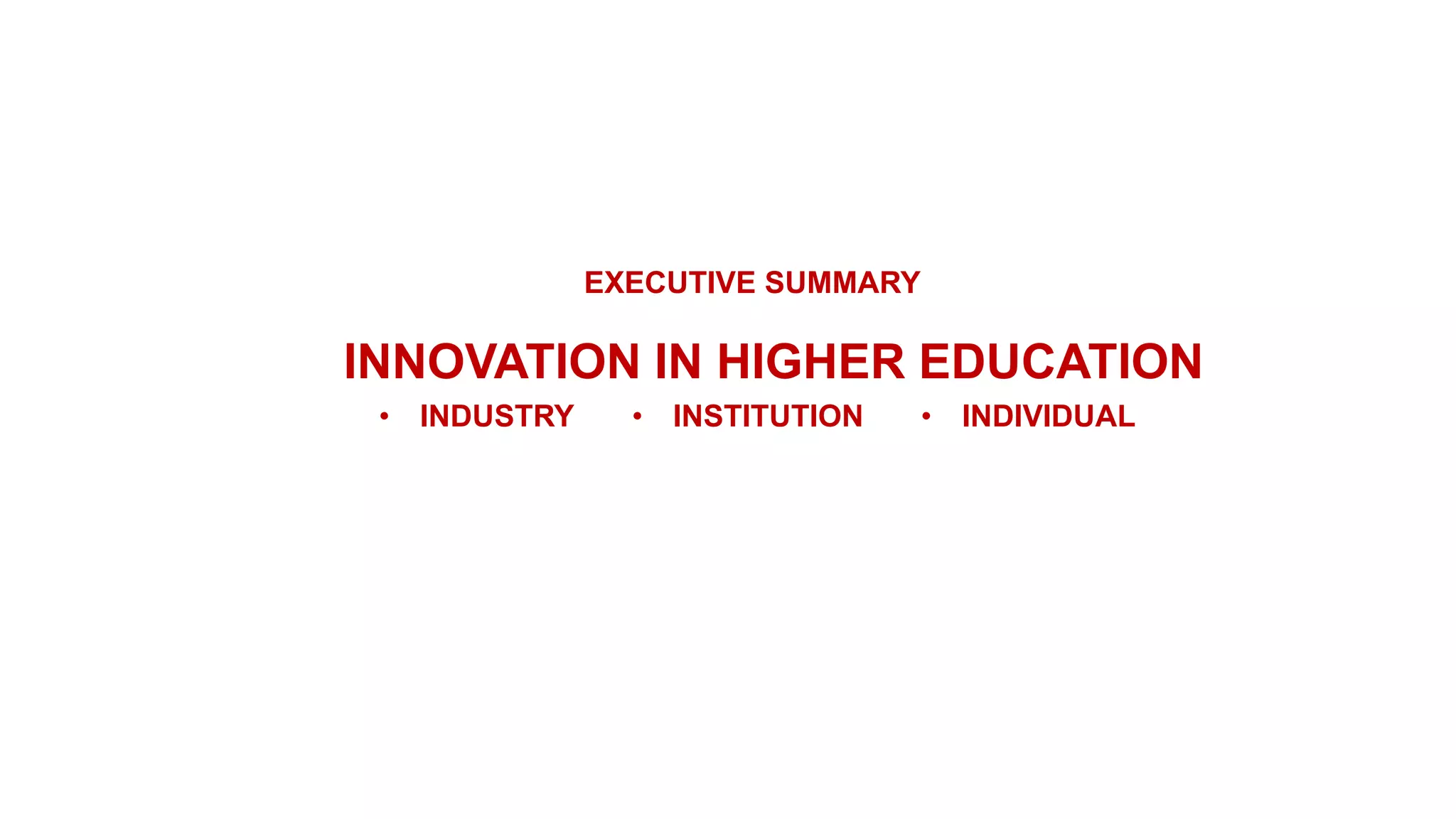 INNOVATION IN HIGHER EDUCATION | PPTX