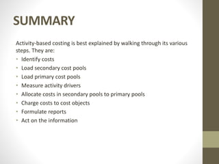 Chapter 11 : Activity Based Costing and Accounting Information | PPTX