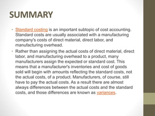 Chapter 9 : Standard Costing | PPTX