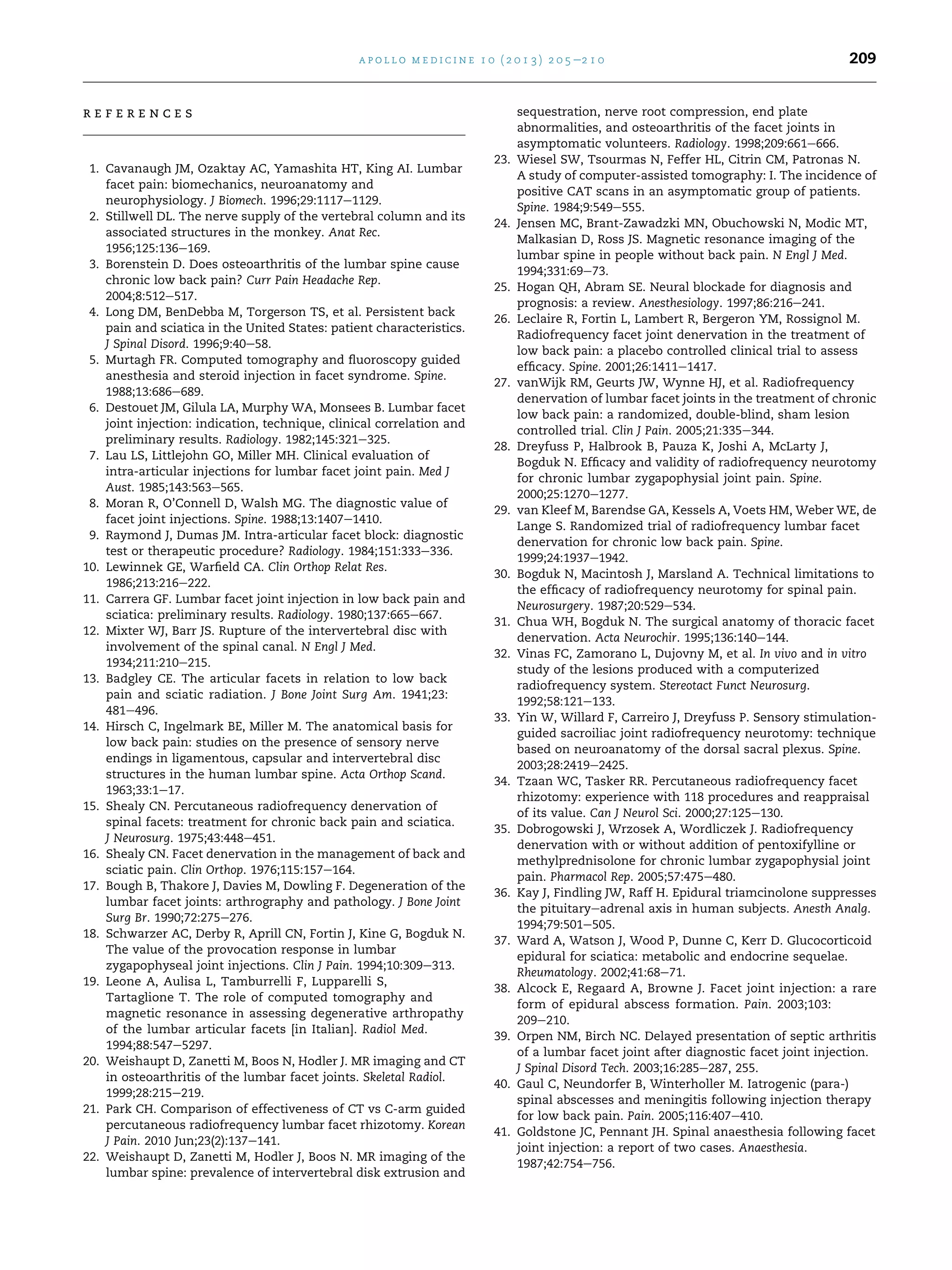 Management of Non Disco-genic low back pain: Our Experience of 40 Cases ...