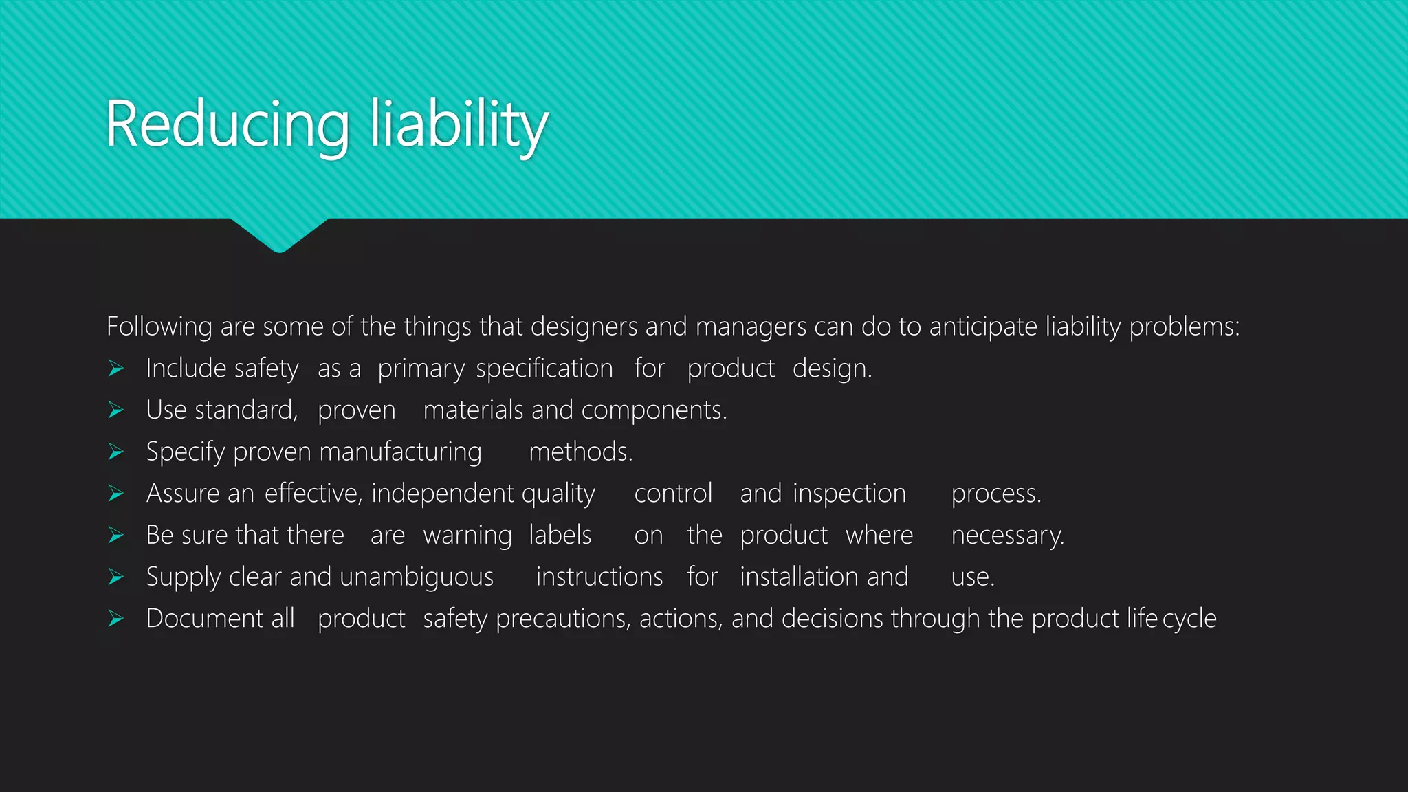 Design criteria and Product Liability | PPTX