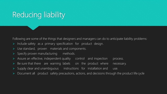 Design criteria and Product Liability | PPT