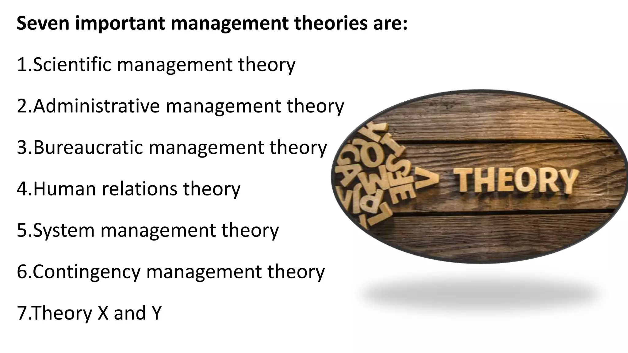 CONCEPT, TYPES, PRINCIPLES AND TECHNIQUES, THEORIES AND MODELS OF ...