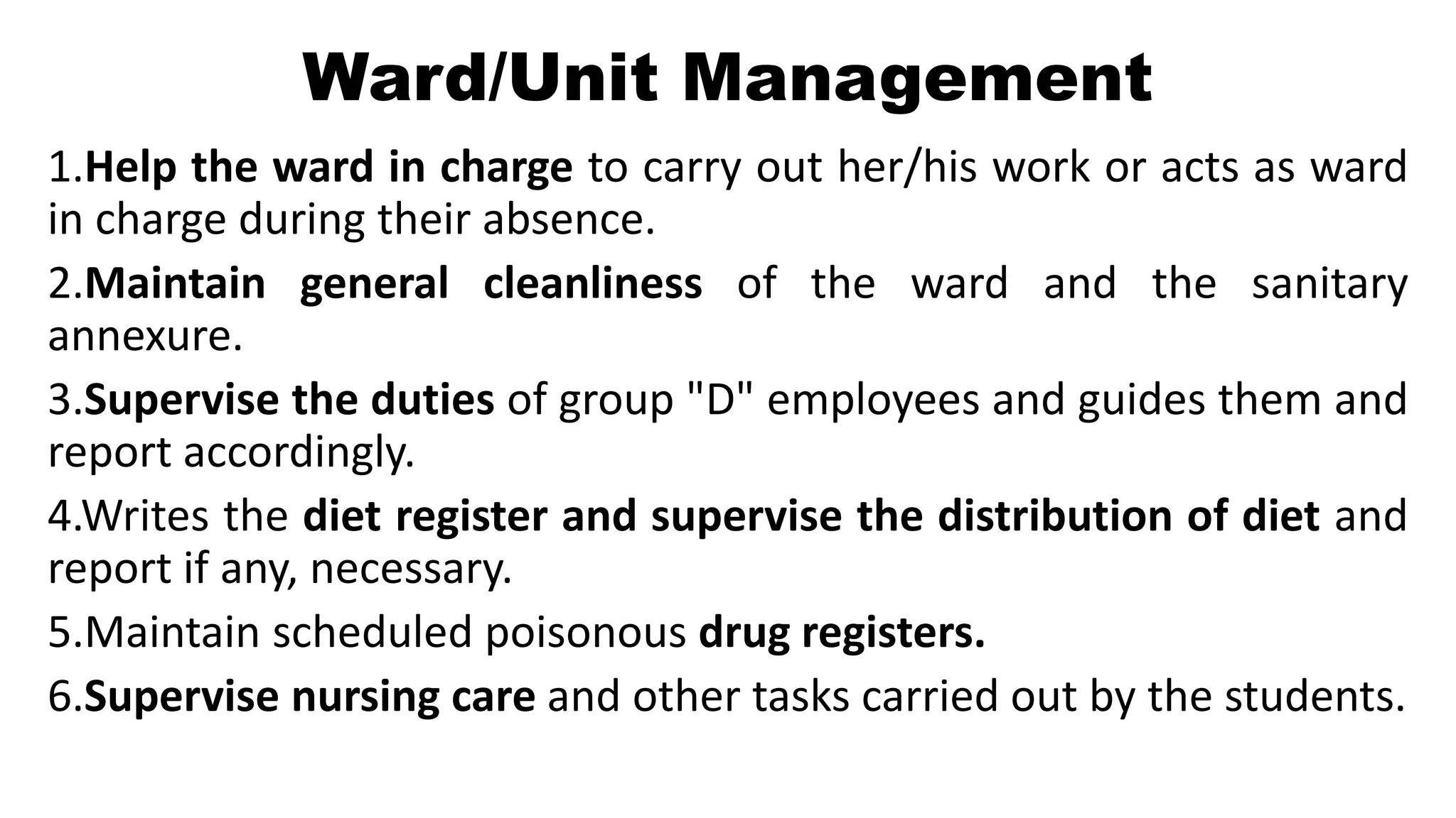Planning and organizing: Hospital, unit and ancillary services | PPTX