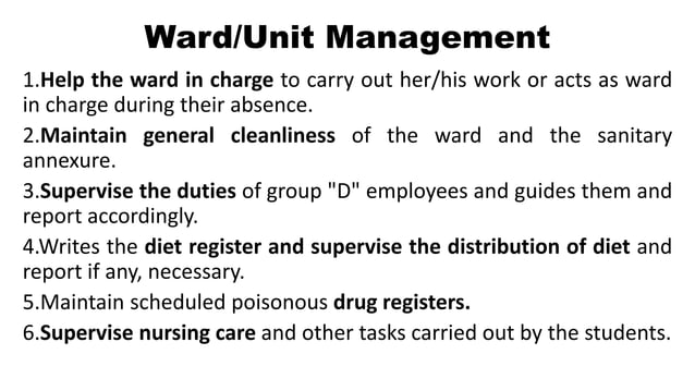 Planning and organizing: Hospital, unit and ancillary services | PPTX