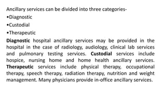 Planning and organizing: Hospital, unit and ancillary services | PPTX