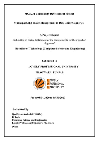 MGN231 Community Development Project Report | PDF