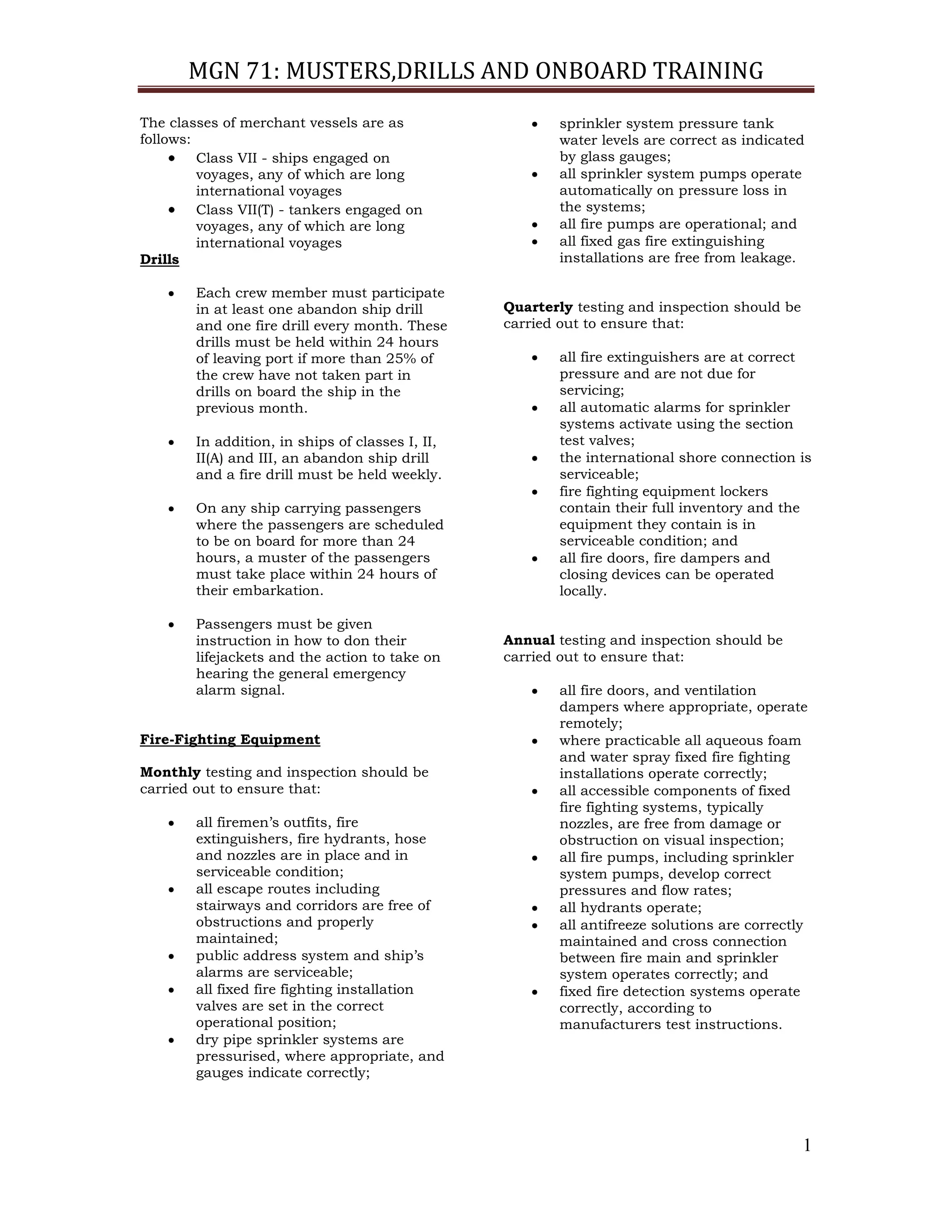 Mgn 71 muster and drills | DOCX