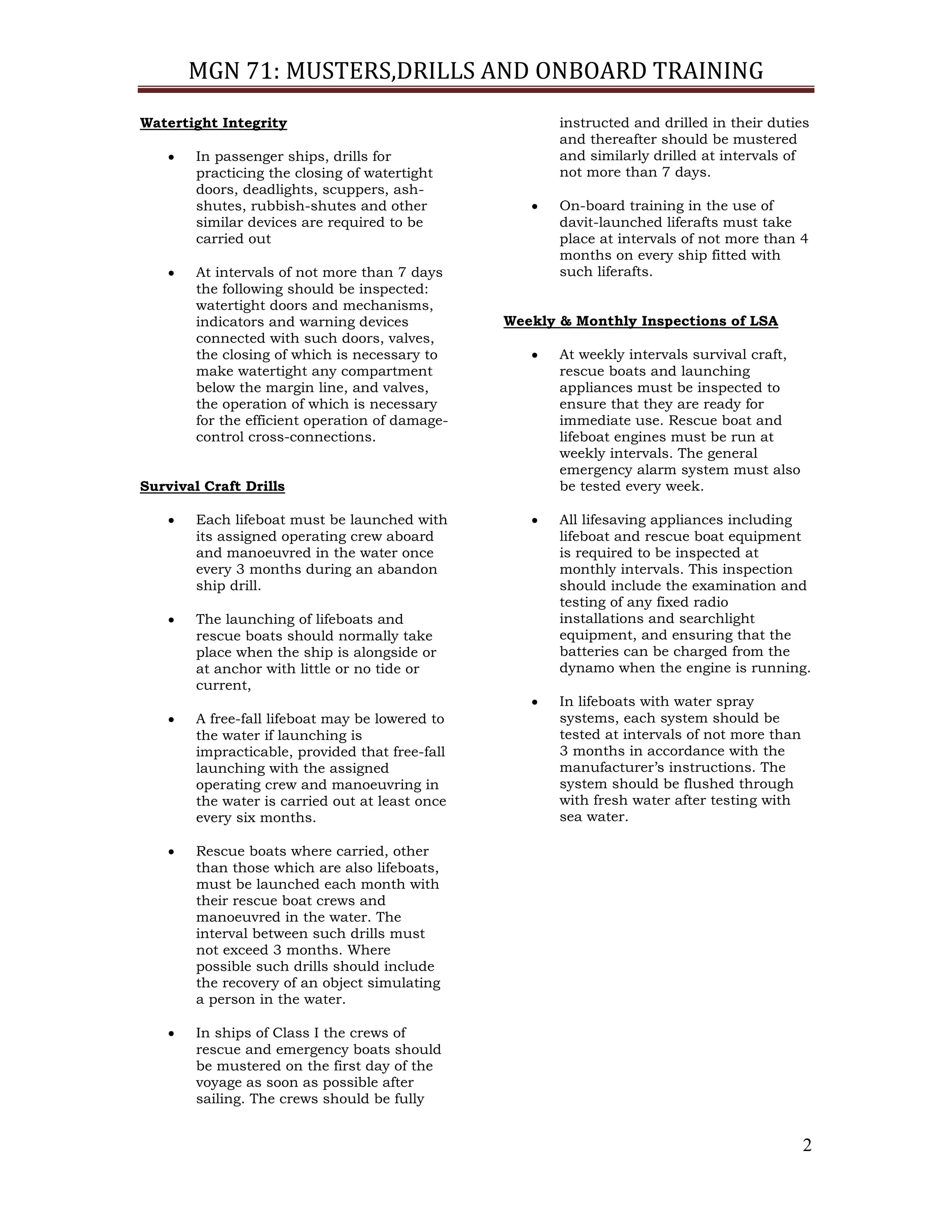 Mgn 71 muster and drills | DOCX