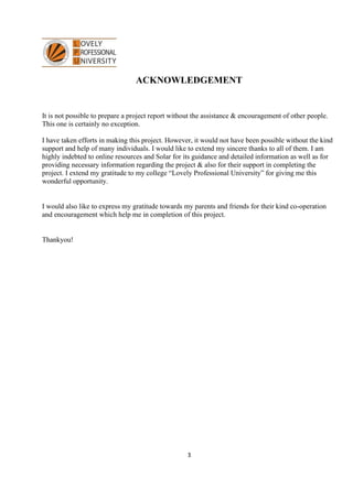 MGN project on the topic SOLAR POWER PLANT | PDF