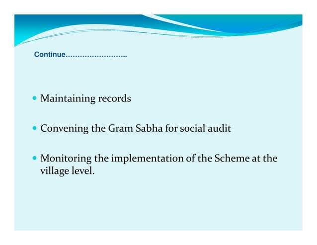 Roles and Responsibilities of PRIs in MGNREGA | PPT