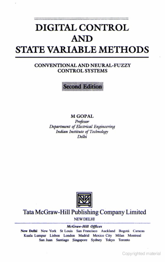 M gopal digital control and state variable methods - copy | PDF