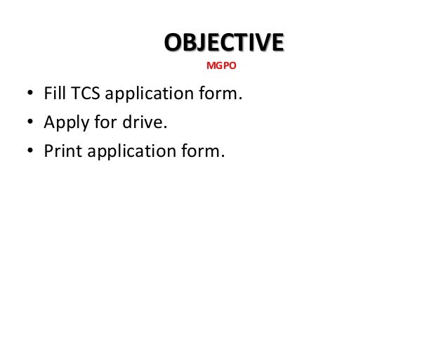 TCS application form for placement drive.