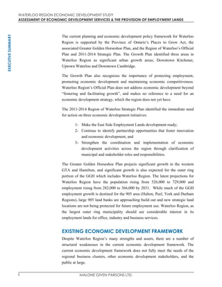 Waterloo Region Economic Development Study: Assessment of Economic ...