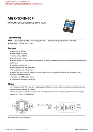 MGR 1 D48-40P |HUIMULTD | PDF