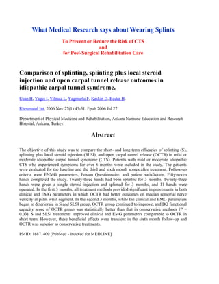 MGRM Medicare PSTR Note 0300 CTS Medicare splints | PDF