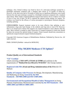 MGRM Medicare PSTR Note 0300 CTS Medicare splints | DOC | First Aid ...