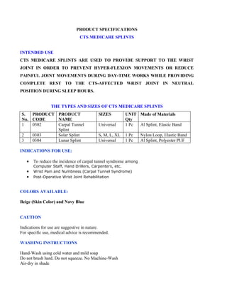 MGRM Medicare PSTR Note 0300 CTS Medicare splints | DOC | First Aid ...
