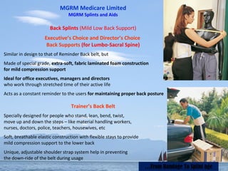 MGRM physical rehabilitation splints and aids for posture correction ...
