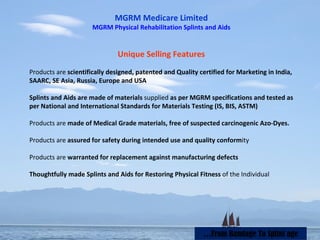 MGRM physical rehabilitation splints and aids for posture correction ...