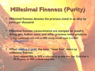 Weight & Purity in Precious Metals | PPT