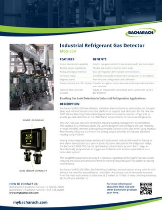 Bacharach MGS 550 datasheet | PDF