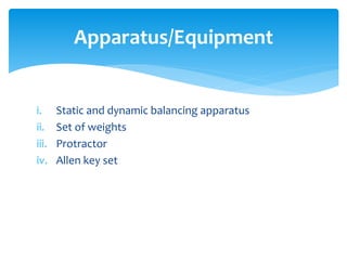Mechanics of Machines - Experiment 3 | PPTX