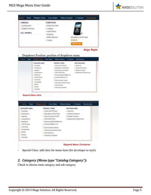 Mgs Mega Menu by Magesolution | PDF
