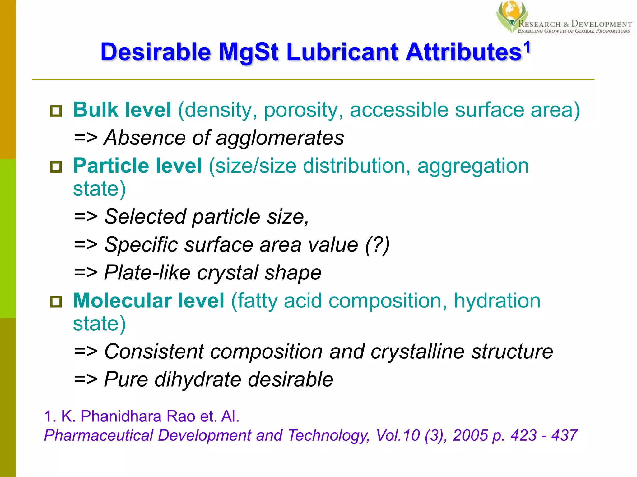 Attributes of Magesium Stearate as a Tablet Lubricant | PDF