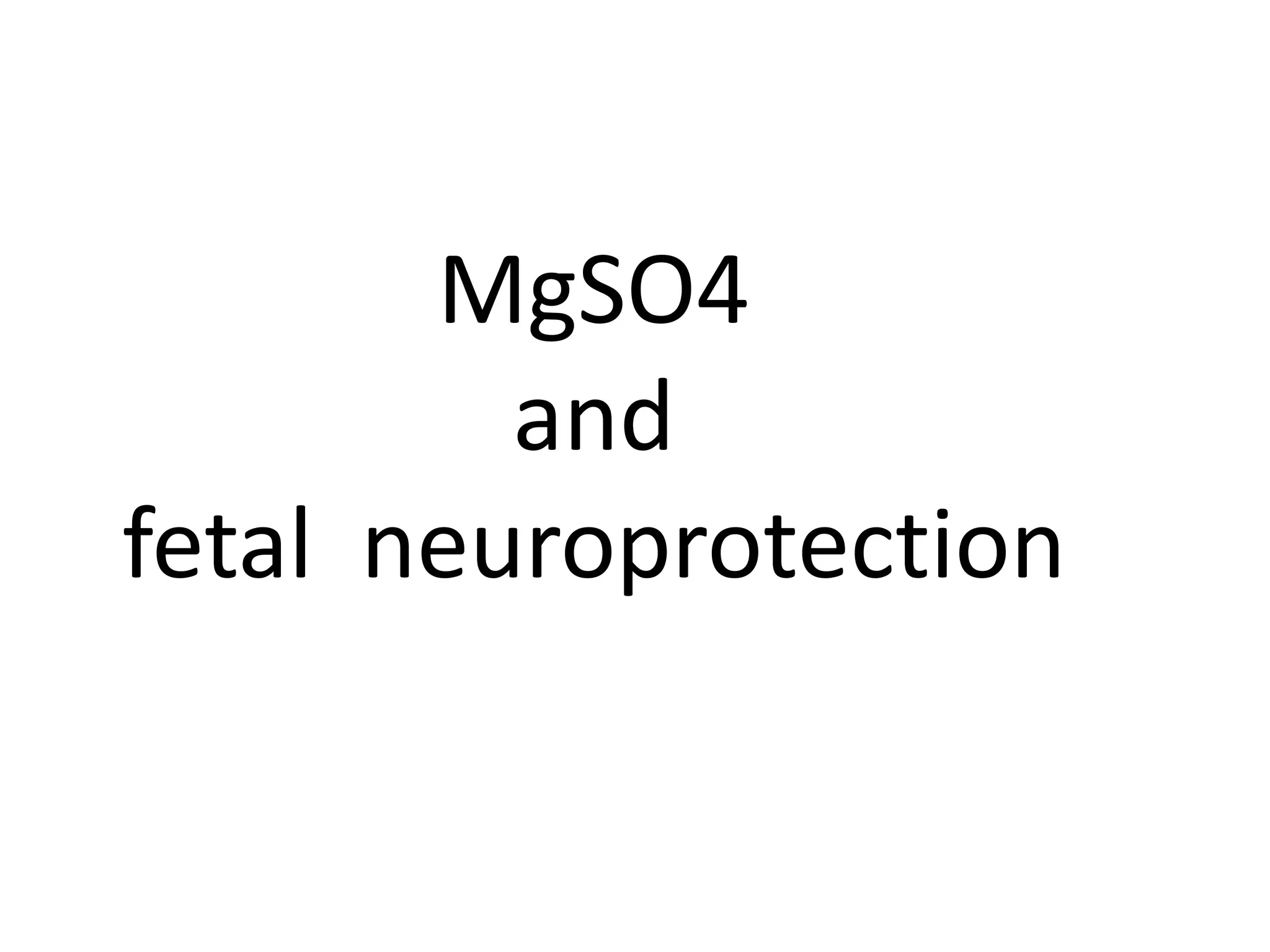 Magnesium Sulfate in Obstetrics | PDF