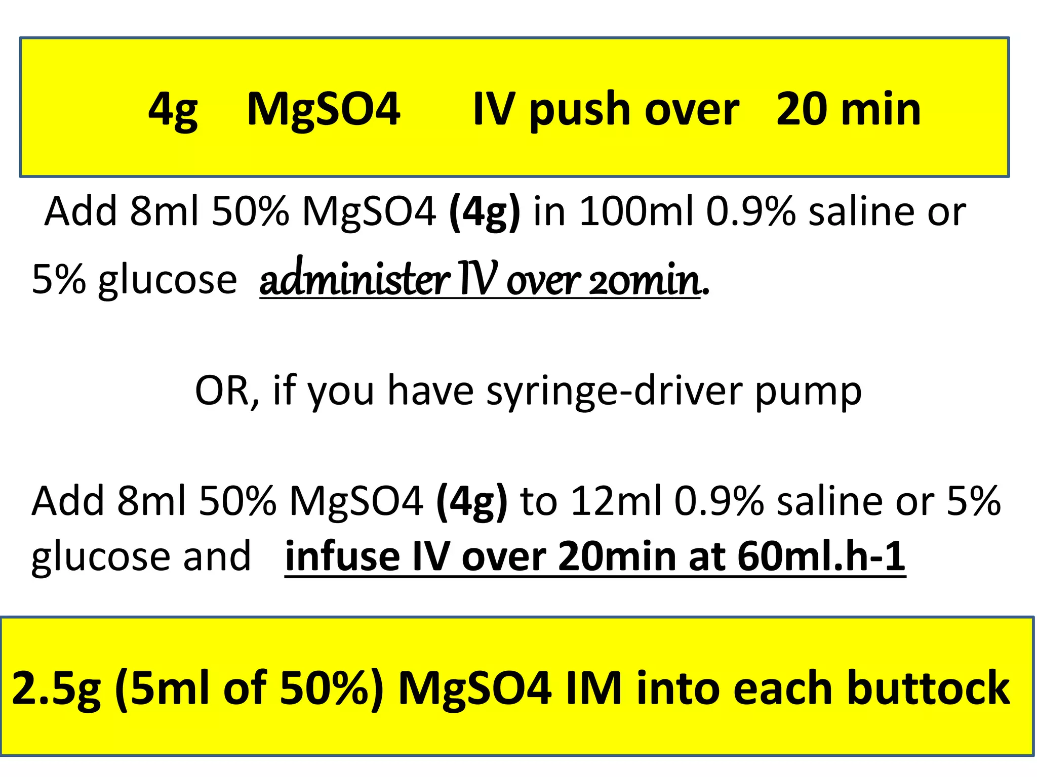 Magnesium Sulfate in Obstetrics | PDF