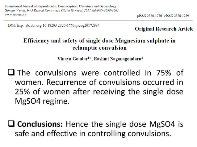 Magnesium Sulfate in Obstetrics | PDF | Pregnancy | Reproductive Health