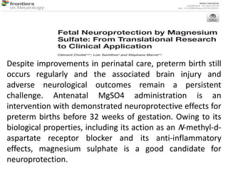 Magnesium Sulfate in Obstetrics | PDF