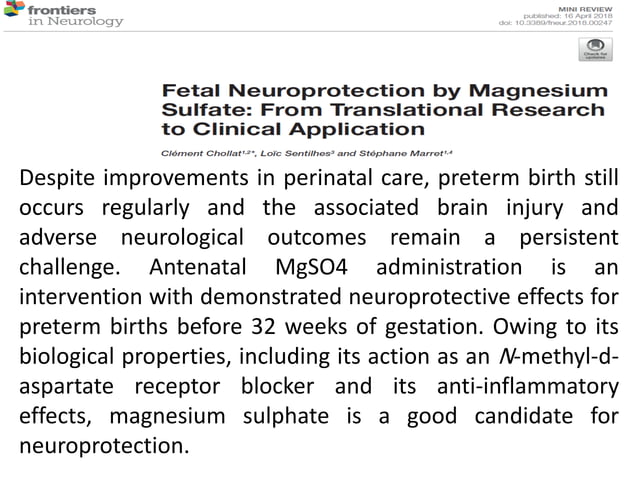 Magnesium Sulfate in Obstetrics | PDF | Pregnancy | Reproductive Health