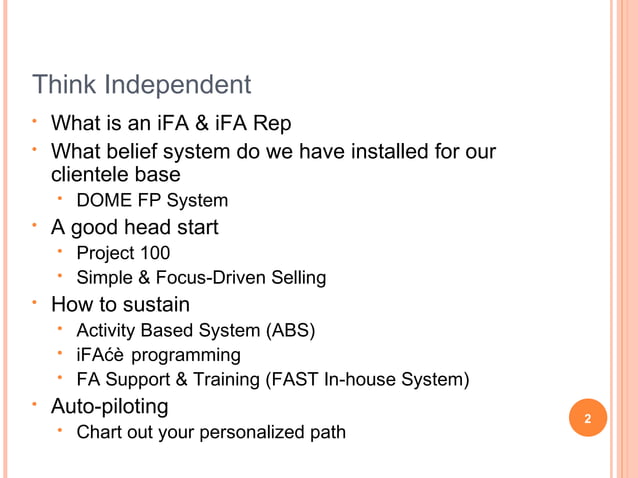 A proven system for iFA Representative | PPT