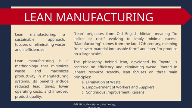 MGT 187 - Lean Manufacturing | Operations Management | PPTX ...