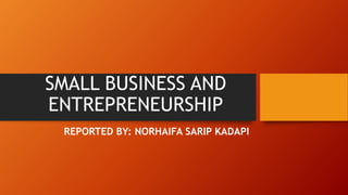 "Introduction of Family small business " | PPTX