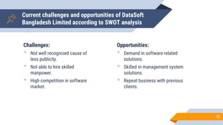 Analysis of Datasoft Systems Bangladesh Limited | PPT | Presentation | PPT