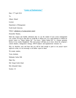 Project on a Fashion Ltd. | DOCX | Apparel Industry | Industries