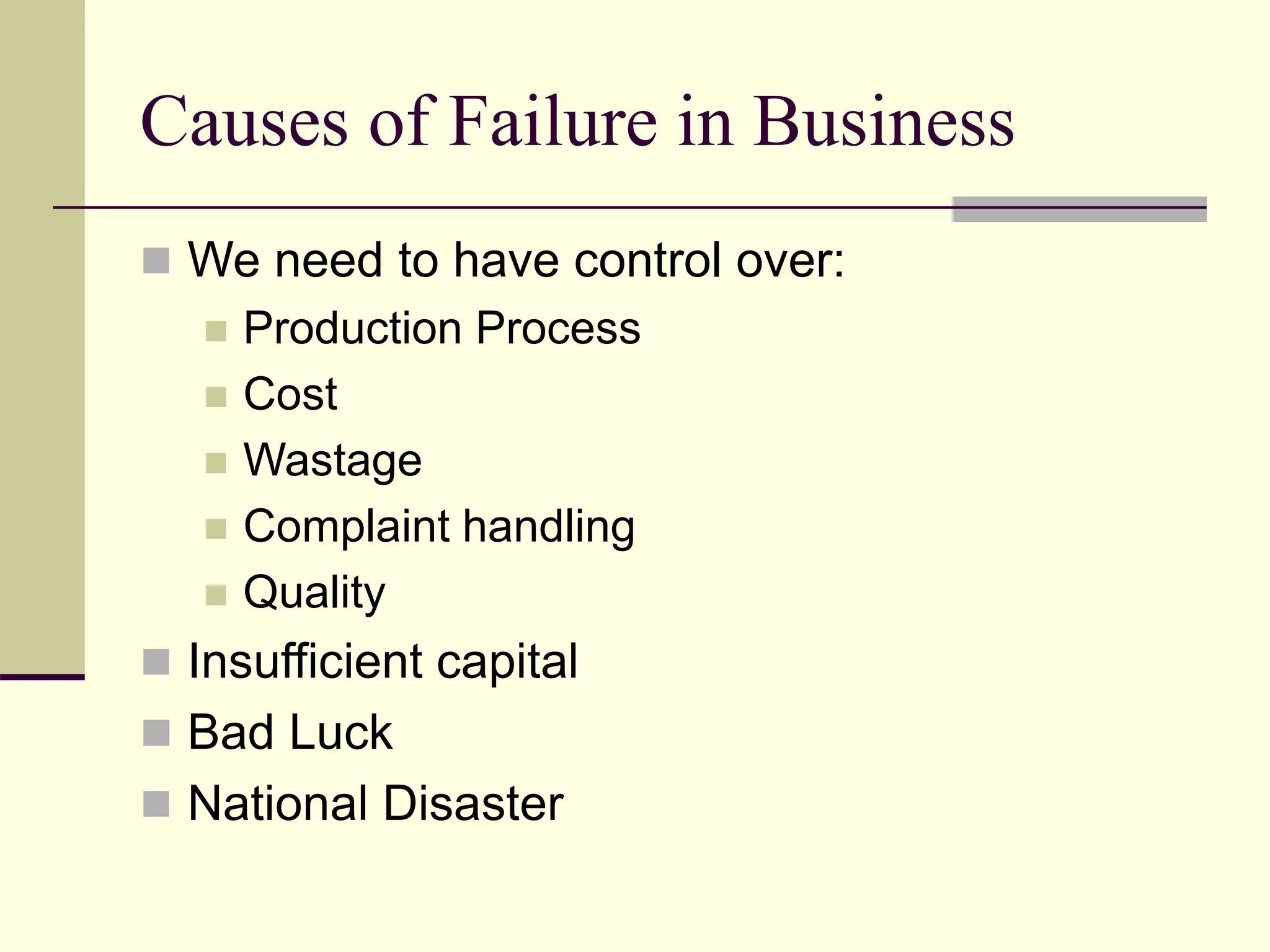 Causes of failure and success in Business.ppt