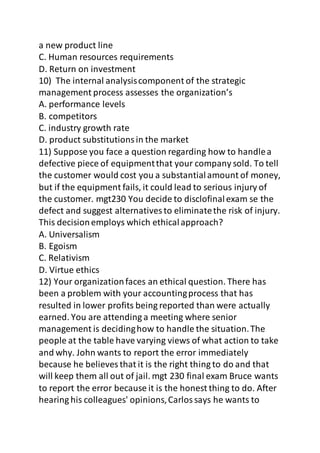 Mgt 230 final exam | DOCX